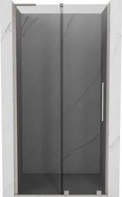 Mexen Velar L, posuvné sprchové dveře do otvoru 90 cm, 8mm šedé sklo, broušená ocel, 871-090-003-41-97