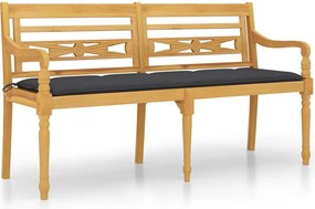 Lavice Batavia s antracitovou poduškou 150 cm masivní teak 3100841