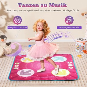 Costway Dětská taneční podložka s LED světly a pexeso a 8 hudební