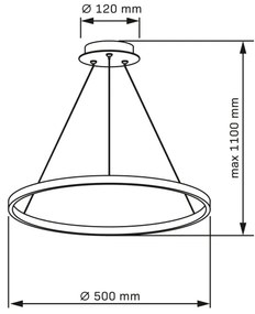 LED Lustr na lanku LEA LED/20W/230V 4000K pr. 50 cm černá