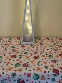 K-U ručně šitý ubrus vánoční sladkosti,  100 cm x 140 cm