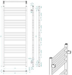 Sapho Sapho, MAKRO topné těleso 600x1510 mm, černý mat, IR420TB