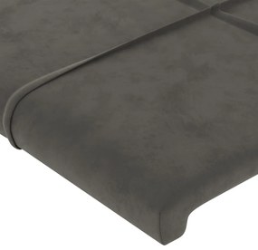 Rám postele s čelem tmavě šedý 120 x 200 cm samet,  3125746