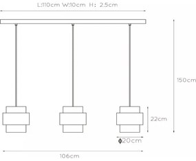 Lucide 45497/03/02 - Lustr na lanku FIRMIN 3xE27/40W/230V zlatá