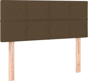 Box spring postel s matrací a LED tmavě hnědá 90x190 cm textil 3133680