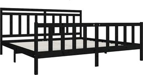 Rám postele černý masivní dřevo 200 x 200 cm 3100982
