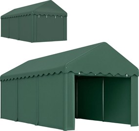Outsunny Příjezdová Hala 3x6 m Skládací Stan Garáž s Rolovacími Dveřmi, Střechou, Odnímatelnými Bočními Stěnami, UV-Odolný Voděodolný Úložný Stan pro
