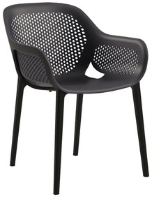 Černá plastová venkovní židle s područkami Cozza Atos