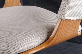 Designová barová otočná židle Uriela jasan / béžová