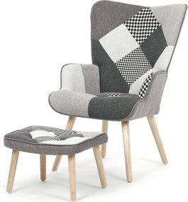 Relaxační křeslo, vícebarevná, látka, AK-305B PEP2 Patchwork