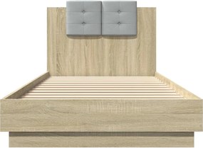 Rám postele s čelem dub sonoma 100 x 200 cm kompozitní dřevo 3209935
