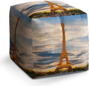Sablio Taburet Cube Eiffel Tower 3 - 50x50x50 cm