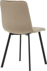 Elegantní jídelní židle NOX – cappuccino samet, černý kov Autronic