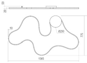 Redo 01-1788 nástěnné LED stmívatelné svítidlo Estoril matně bílé, 43W, 3000K, 136cm