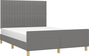 Rám postele bez matrace tmavě šedý 140 x 190 cm textil 3125212