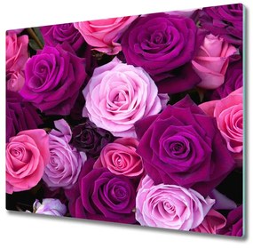 Skleněná krájecí deska růže 60x52 cm