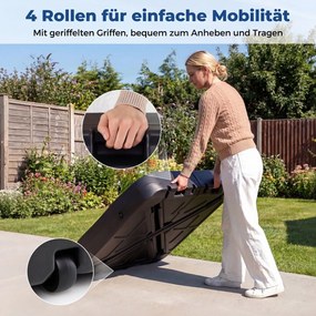 Costway Klikový stojan na deštníky s kolečky HDPE 105 cm čtvercový plnitelný