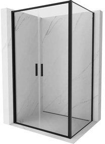 Mexen Exo sprchový kout s otevíracími dveřmi 100 x 80 cm, transparentní, černý - 814-100-080-70-00