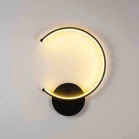 Černé LED nástěnné svítidlo ø 10 cm Moon – Opviq lights