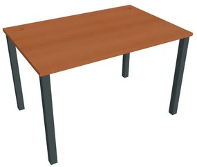 Stůl pracovní rovný 120 cm - Hobis Uni US 1200 Dekor stolové desky: třešeň, Barva nohou: černá