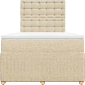 Box spring postel s matrací krémová 120x190 cm textil 3294314