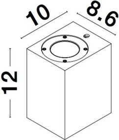 NV 9790542 Venkovní nástěnné svítidlo FUENTO šedý beton skleněný difuzor GU10 1x7W IP65 100-240V bez žárovky světlo dolů - NOVA LUCE