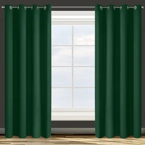 ZATEMŇOVACÍ ZÁVĚS NA KROUŽCÍCH PARISA 135X250 CM TMAVĚZELENÁ