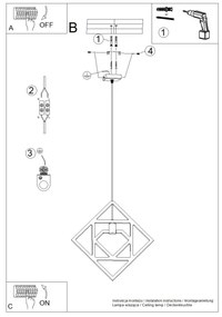 Sollux SL.1757 - Lustr na lanku CARO 1xE27/15W/230V buk