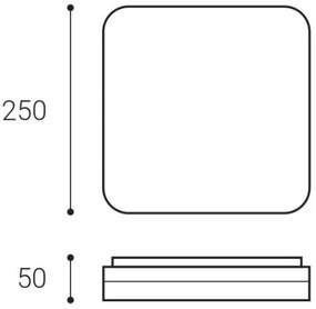 LED2 - LED Stropní svítidlo SQUARE LED/12W/230V IP54 3000/4000/5700K