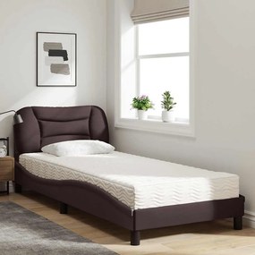 Postel s matrací Hvar tmavě hnědá 90 x 190 cm textil 3208502