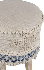 Modro-krémová stolička - podnožka Denim - 30*45cm
