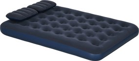 Nafukovací matrace Outsunny Double Air Mattress s ruční pumpou a polštářem, modrá 203x152x22cm pro kempování a hosty | Aosom.de