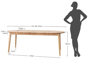 Massive home | Stůl rozkládací dubový kulatý Orbetello 110 cm do 210 cm