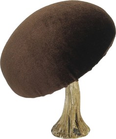Dekoracja Velvet Mushroom 12 cm brown