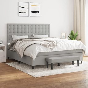 Box spring postel s matrací světle šedá 160 x 200 cm textil 3136925