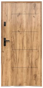 O.K. Doors® Vchodové dveře Tytan, 90 P, rozměr vč. zárubně: 1000 × 2070 mm, ocel, pravé, dub Sonoma, plné