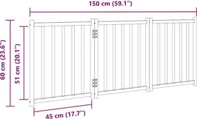 vidaXL Zábrana pro psy skládací 3 panely 150 cm masivní jedle [352276] Barva: Přírodní