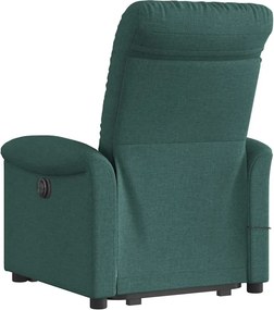 Elektrické zvedací masážní polohovací křeslo zelené textil 3303290