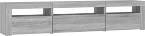 TV skříňka s LED osvětlením šedá sonoma 195x35x40 cm 3152744