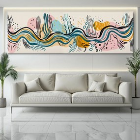 Obraz na plátně - Boho mořské vlnění FeelHappy.cz Velikost obrazu: 150 x 50 cm