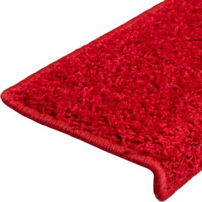 Schodové rohože 10 ks 65 x 21 x 4 cm červené s obdélníkovým okrajem 149829