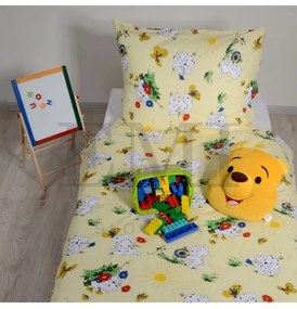 Povlečení dětské bavlněné dalmatin žlutý EMI, Dětský set 90x130 + 45x65