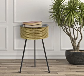 Odkládací stolek Glovy 40 cm černý/zlatý
