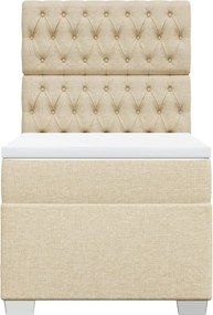 Box spring postel s matrací krémová 90x190 cm textil 3292655