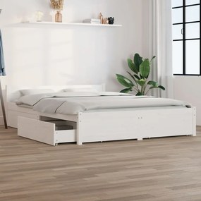 Rám postele se zásuvkami bílý 120 x 200 cm,  3103555 HangarStore.cz