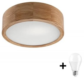 Lamkur | LED Stropní svítidlo OAK 1xE27/10W/230V dub pr. 27 cm | LEDLA38025