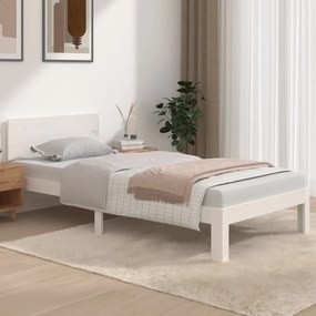 vidaXL Rám postele masivní dřevo 90 x 190 cm Single [810464] Barva: Bílá