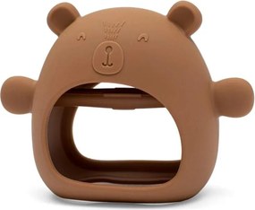 Silikonové kousátko na ruku medvídek New Baby karamelově hnědá