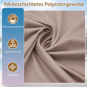 Costway Dvojitý slunečník se stojanem UPF 50+ – 400 × 200 cm, hnědý