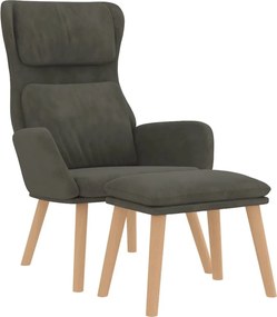 vidaXL Relaxační křeslo se stoličkou samet [3097824] Barva: Černá
